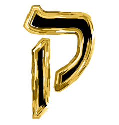 Golden letter kuf is from hebrew alphabet Vector Image