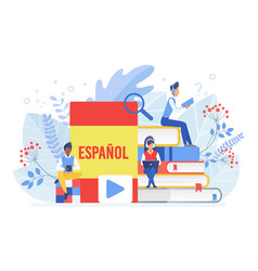 Online language courses flat Royalty Free Vector Image