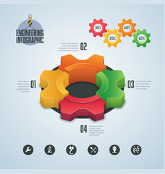Gears infographics cogs gearing process planning Vector Image