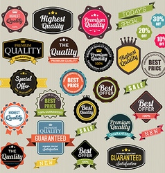 Set stickers and ribbons Royalty Free Vector Image