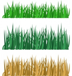 Three grass patterns with flowers Royalty Free Vector Image