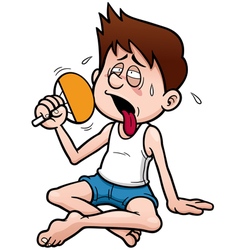 Cartoon man in hot weather Royalty Free Vector Image