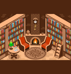 Documents archive library isometric icons set Vector Image