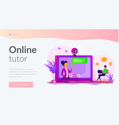 Video tutorial concept landing page Royalty Free Vector