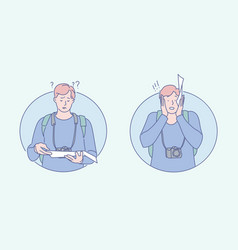 Route loss way search confusion emotion concept Vector Image