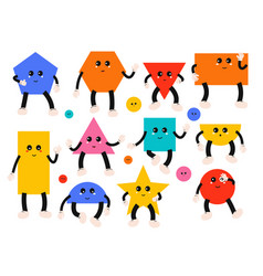 Basic shapes cartoon Royalty Free Vector Image