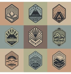 Mountain badge set2color1 Royalty Free Vector Image
