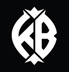 Kb logo monogram letter with shield shape design Vector Image