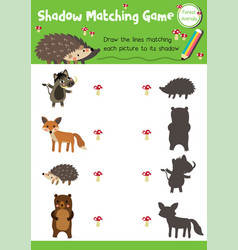 Shadow matching game arctic animal Royalty Free Vector Image