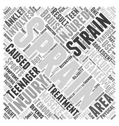 Sprains and Strains in Adolescents Word Cloud Vector Image