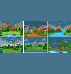 Raining in the rain scene Royalty Free Vector Image