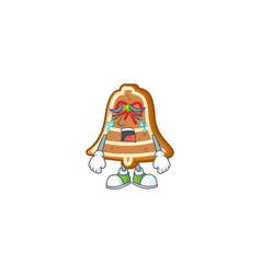 Sad crying bell cookies cartoon character design Vector Image