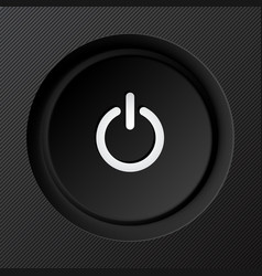 Black plastic power button with blue light Vector Image