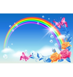 Rainbow in sky Royalty Free Vector Image - VectorStock
