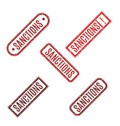 Rectangular rubber stamp with text sanction Vector Image