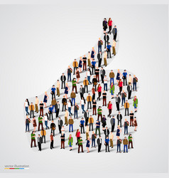 Group of people in thumb form Royalty Free Vector Image