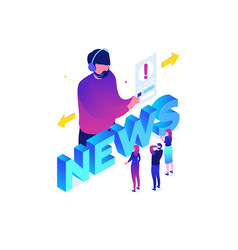 Isolated male news reporter Royalty Free Vector Image