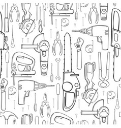 Hand drawn working tools seamless pattern Vector Image