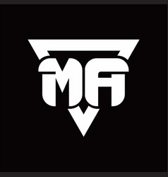 Ma logo monogram with piece circle ribbon style Vector Image