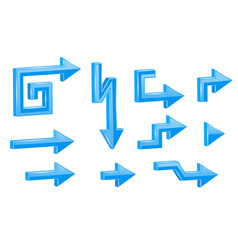 Red and blue arrows back and next 3d signs Vector Image