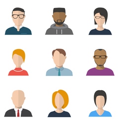Male and female faces avatars flat style Vector Image