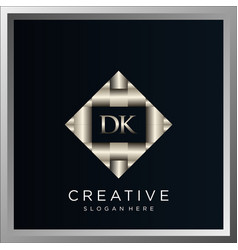 Dk initial logo with colorful circle template Vector Image