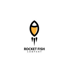 Rocket fish logo design icon Royalty Free Vector Image