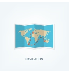 Simple world map in flat style isolated on white Vector Image