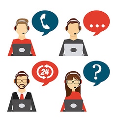 Online support and call center icons Royalty Free Vector