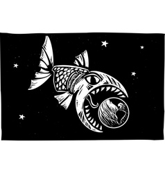 Fish Eating Earth Royalty Free Vector Image - VectorStock