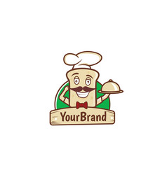 Bakery bakeshop logo or label home baking bread Vector Image