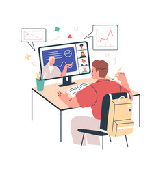 Students learning english language concept Vector Image