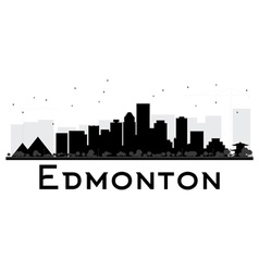 Edmonton City skyline black and white silhouette Vector Image