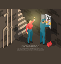 Electricity isometric flowchart Royalty Free Vector Image