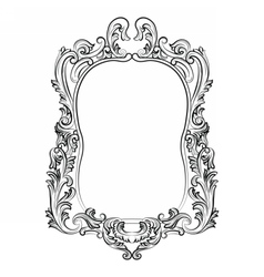 Baroque mirror frame french luxury rich Royalty Free Vector