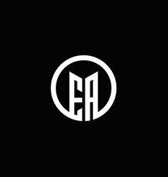 Ea monogram logo circle ribbon style outline Vector Image