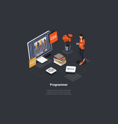 Software development coding process programmer Vector Image