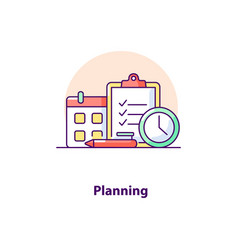 Planning time management metaphor cartoon banner Vector Image