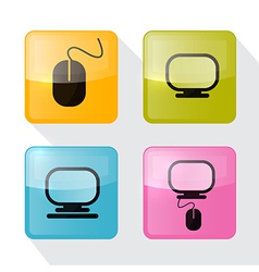 Colorful flat design square icons set Royalty Free Vector