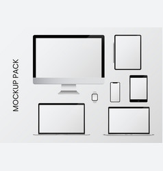Laptop tablet mobile phone mockup Royalty Free Vector Image