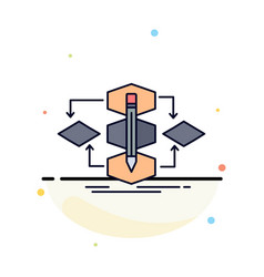 Algorithm design method model process flat icon Vector Image