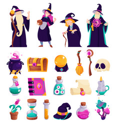 Set of magic items for computer fantasy game Vector Image