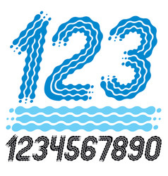 Trendy cool numbers collection rounded bold Vector Image