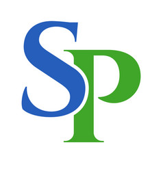 Sp logo design premium letter Royalty Free Vector Image