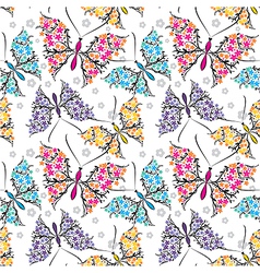 Butterfly seamless pattern cute colorful Vector Image