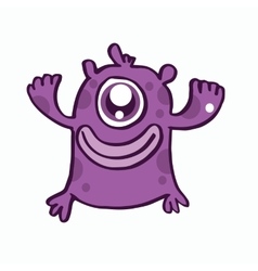 Cartoon one eyed monster Royalty Free Vector Image