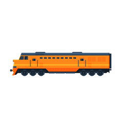 Orange train railway locomotive railroad Vector Image