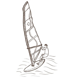 Windsurfer drawing Royalty Free Vector Image - VectorStock