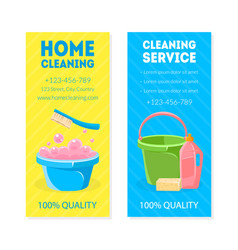 Home cleaning service vertical banner card or Vector Image