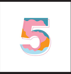 Cartoon balloon number 4 font kids numbers figure Vector Image